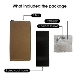 RAW DM -Single Pack-Waterproof Modern Coat Rack, Wall Hook, Hidden Coat Hook, Wall Hanger, Foldable Towel Rack, Door Coat Hanger -2 Black Gold Hooks