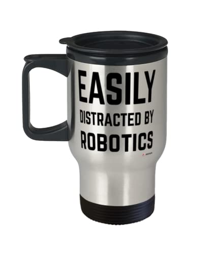 ODTGifts Funny Easily Distracted By Robotics Travel Mug 14oz Stainless Steel