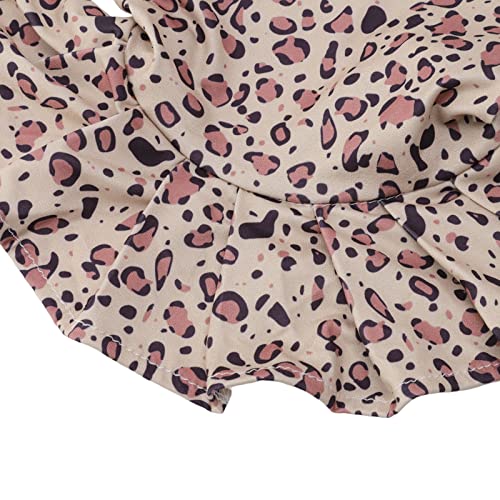 Pet Suspender Dress, Dog Dress Printed Sleeveless Clothes Puppy Vest Summer Leopard Print Dresses for Small Medium Dogs Cat Costume L