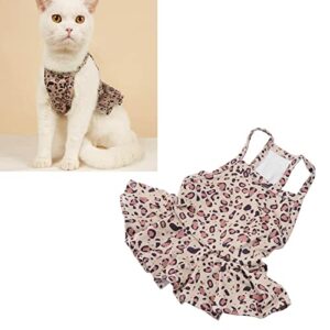 Pet Suspender Dress, Dog Dress Printed Sleeveless Clothes Puppy Vest Summer Leopard Print Dresses for Small Medium Dogs Cat Costume L