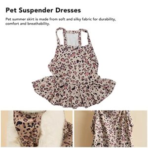 Pet Suspender Dress, Dog Dress Printed Sleeveless Clothes Puppy Vest Summer Leopard Print Dresses for Small Medium Dogs Cat Costume L