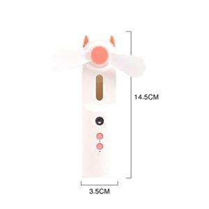 JZRH USB Mini Folding Electric Fan Humidifier Portable Keep Air Cooler Charging Home Multifunctional Appliance Desktop Ventilation Pink Water Replenishment Meter Fan (Heart-Shaped Key)