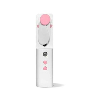 jzrh usb mini folding electric fan humidifier portable keep air cooler charging home multifunctional appliance desktop ventilation pink water replenishment meter fan (heart-shaped key)