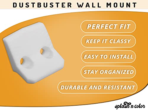 SplashNColor Wall Mount Hanger Hooks Compatible with Black and Decker Dustbuster Hand and Vacuum Cordless Rechargeable CHV1410L