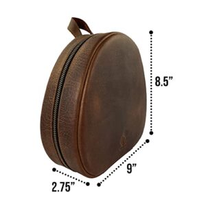 LeatherTex, Minimalist Case Compatible with AirPods Max, Handmade from Full Grain Leather - Bourbon Brown