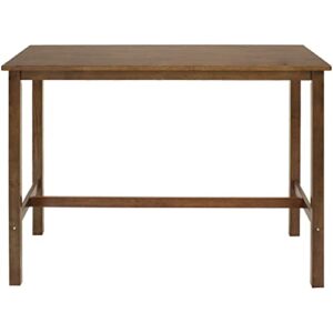 Sunnydaze Arnold 48 x 23.5-Inch Solid Rubberwood Dining Table - Counter-Height - Weathered Oak Finish