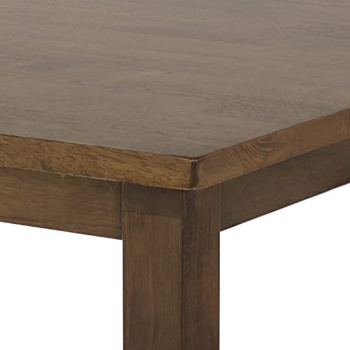 Sunnydaze Arnold 48 x 23.5-Inch Solid Rubberwood Dining Table - Counter-Height - Weathered Oak Finish