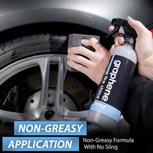 Torque Detail Graphene Tire Shine Spray - Long Lasting Deep Black Shine with No Sling - Graphene Protection Against UV Rays, Fading & Yellowing - 16 Oz