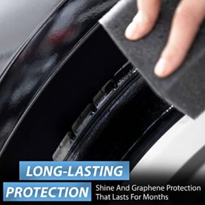 Torque Detail Graphene Tire Shine Spray - Long Lasting Deep Black Shine with No Sling - Graphene Protection Against UV Rays, Fading & Yellowing - 16 Oz