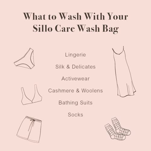 Sillo Care Wash Bag for Delicates - Zippered Mesh Net Wash Bag For Clothes, Silk Pillowcase, Dirty Laundry, Lingerie, Intimates - Reusable, Durable, Machine-Washable Polyester - 16x20" Size, 2-Pack