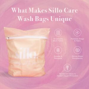 Sillo Care Wash Bag for Delicates - Zippered Mesh Net Wash Bag For Clothes, Silk Pillowcase, Dirty Laundry, Lingerie, Intimates - Reusable, Durable, Machine-Washable Polyester - 16x20" Size, 2-Pack