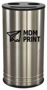 4-1/2 gal round steel recycling bin, silver