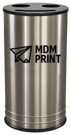 4-1/2 gal Round Steel Recycling Bin, Silver