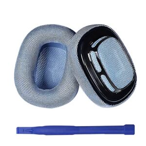 replacement ear pads for airpods max headphone quite-comfort protein leather earpads covers easy to install with magnet ear pads earmuff repair part (blue)