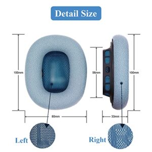 Replacement Ear Pads for AirPods Max Headphone Quite-Comfort Protein Leather Earpads Covers Easy to Install with Magnet Ear Pads Earmuff Repair Part (Blue)