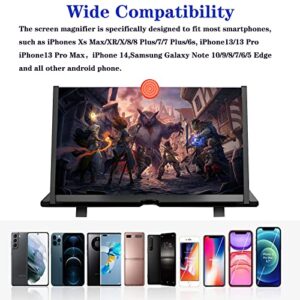 16" Screen Magnifier for Cell Phone - Mobile Phone 3D HD Magnifying Projector Screen Enlarger for Movies, Videos and Gaming – Foldable Phone Stand with Screen Amplifier–Compatible with All Phones