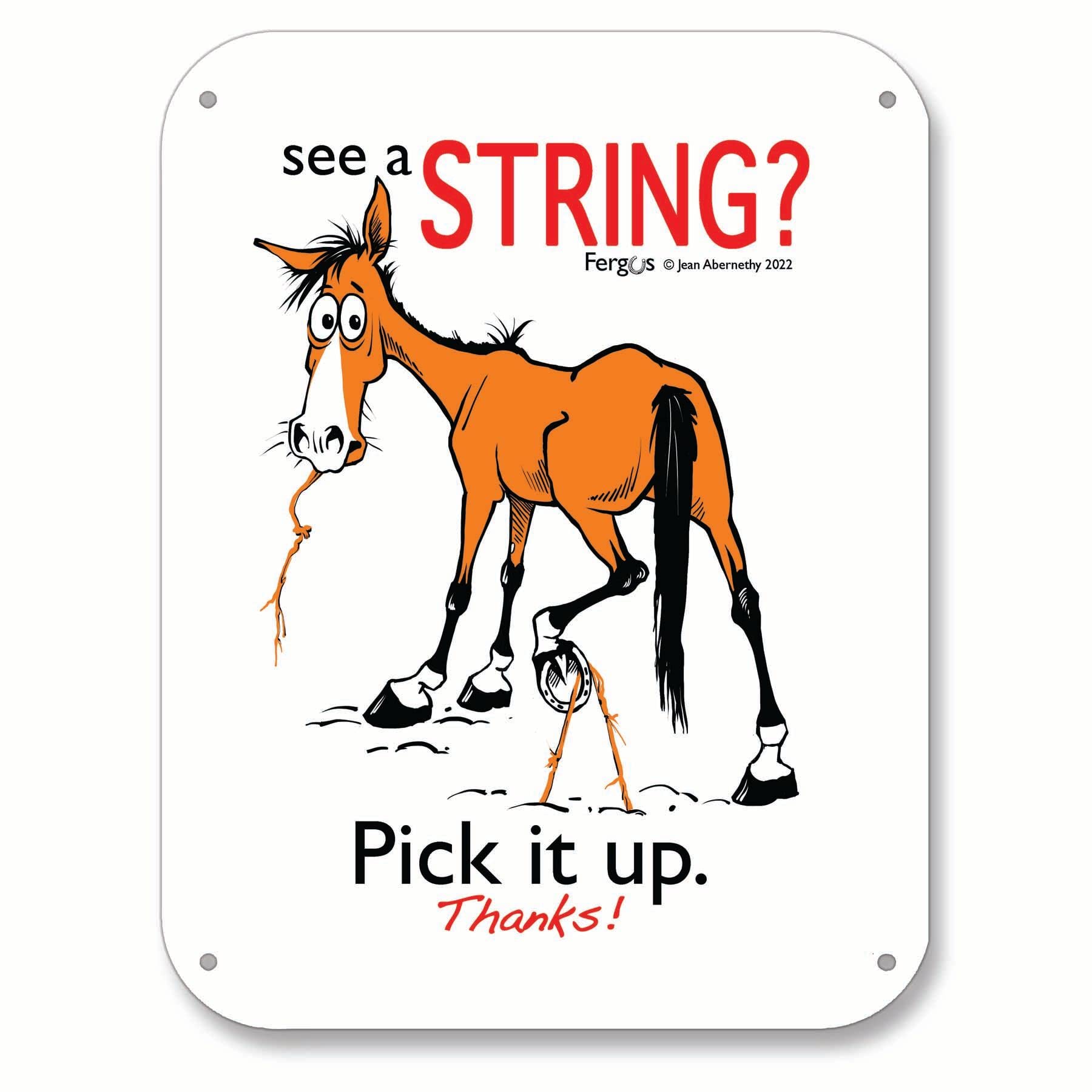 Fergus The Horse Barn Signs - Pick Up Strings