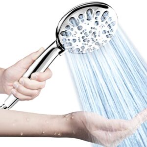 welan shower heads with handheld, 8 modes shower heads high pressure, 60 inch stainless steel shower hose -shower head holder, combo handheld shower head, rv high pressure camper shower heads