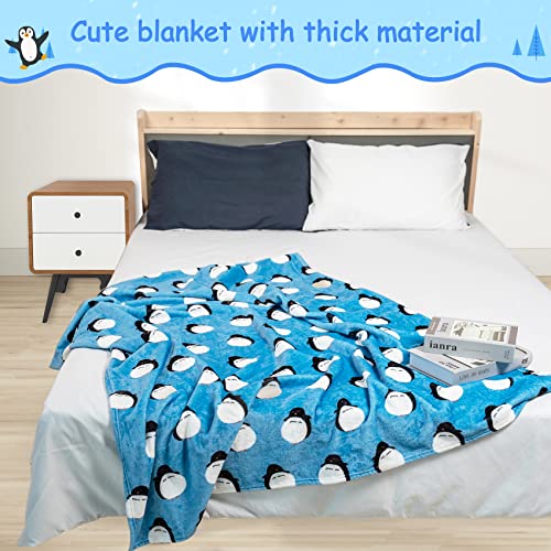 Penguin Blankets for Boys and Girls Kids Plush Blanket Penguin Blanket Penguin Gifts for Women and Kids(50×60inch，penguin1)