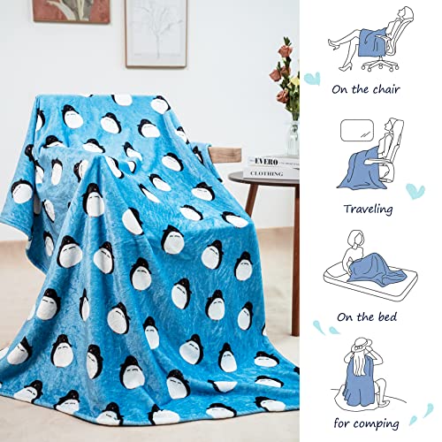 Penguin Blankets for Boys and Girls Kids Plush Blanket Penguin Blanket Penguin Gifts for Women and Kids(50×60inch，penguin1)