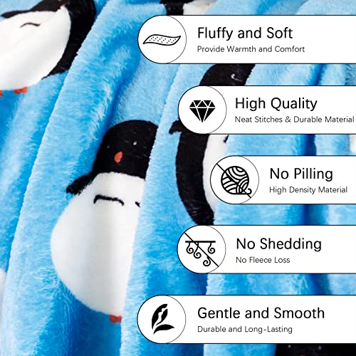 Penguin Blankets for Boys and Girls Kids Plush Blanket Penguin Blanket Penguin Gifts for Women and Kids(50×60inch，penguin1)