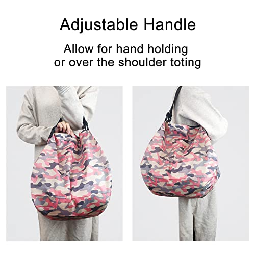 NKTDWO Reusable Grocery Bag, Waterproof Foldable Large Capacity Shopping Bag, Washable Portable Tote Bag for Picnic, Travel, Camping, Shopping (Black)