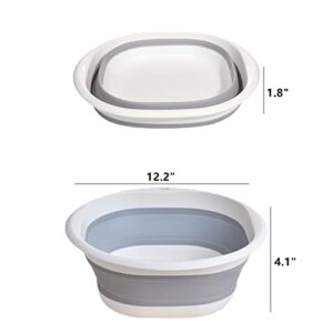 Kvoike 12.2" Foldable washbas, Multipurpose Plastic Washing Basin,Lightweight Collapsible Wash Basin,for Camping Supplies, Marine, Camper Accessories for Travel Trailers