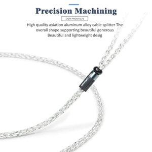 GUCraftsman 5N OFC Silver Plating+Graphene Mixed Braid Earphone Replacement Cables for Westone Pro X10 Pro X20 Pro X30 Pro X50 MACH10 MACH20 MACH30 MACH40 MACH50 MACH60 MACH70 MACH80 (3.5mm Plug)