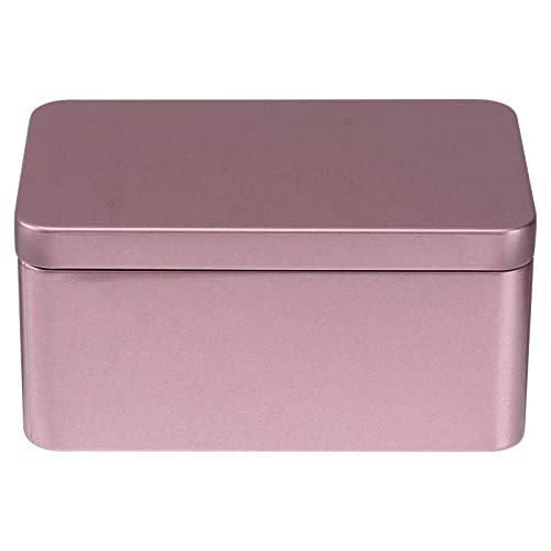 Zerodeko Metal Storage Box Metal Rectangular Empty Tin Box with Lid Mini Portable Box Containers Tea Leaf Container Food Storage Organizer for Candies Gifts Treasures Red Empty Hinged Tins