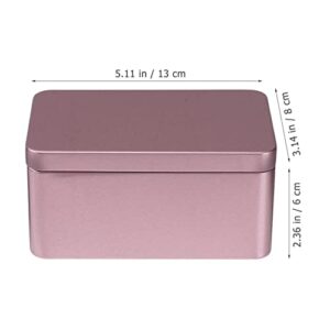 Zerodeko Metal Storage Box Metal Rectangular Empty Tin Box with Lid Mini Portable Box Containers Tea Leaf Container Food Storage Organizer for Candies Gifts Treasures Red Empty Hinged Tins