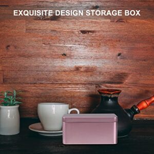 Zerodeko Metal Storage Box Metal Rectangular Empty Tin Box with Lid Mini Portable Box Containers Tea Leaf Container Food Storage Organizer for Candies Gifts Treasures Red Empty Hinged Tins