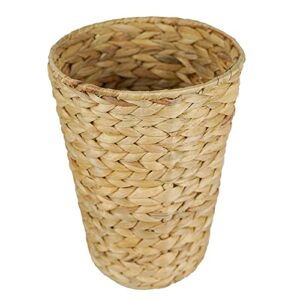 manteiv waste basket woven - water hyacinth storage rustic boho decor basket - home office paper wastebasket garbage container bin for living room bedroom bathroom kitchen set