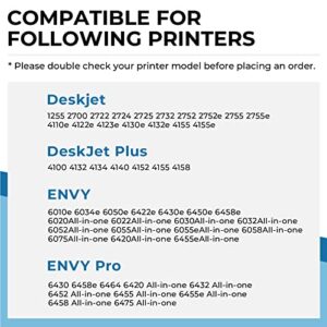 Penguin 67XL Ink Cartridge for HP Printers High Yield Work with HP 67 XL Deskjet 2755 2700 4155 2752 2723e 4133e Deskjet Plus 4152 Envy 6055 6052 Envy Pro 6458 6452 Printer 2 Black Combo Pack