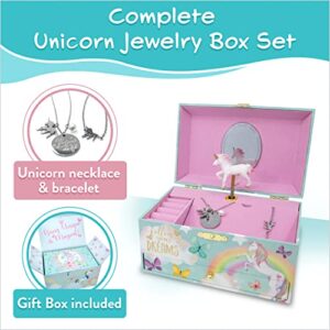 Unicorn Jewelry Box for Girls and DIY Light Up Unicorn Terrarium Kit for Kids