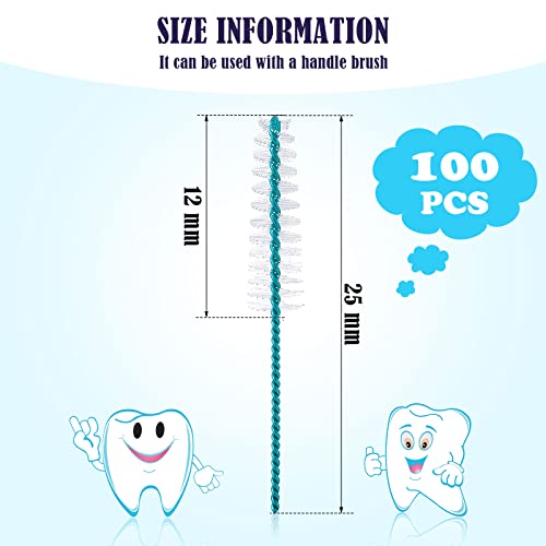 Cowwell Interdental Brush Teeth Soft Dental Picks Tooth Floss Interdental Brush Betweens Interdental Brush Refills White Refills for Tooth Cleaning (Tight, 100 Pieces)