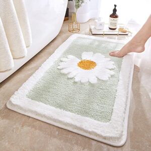 vodiver bathroom rugs mat 32x20 inch, green bath mats for bathroom non slip, ultra soft washable cute and super absorbent bath rugs for tub, shower (20x32, mint green)