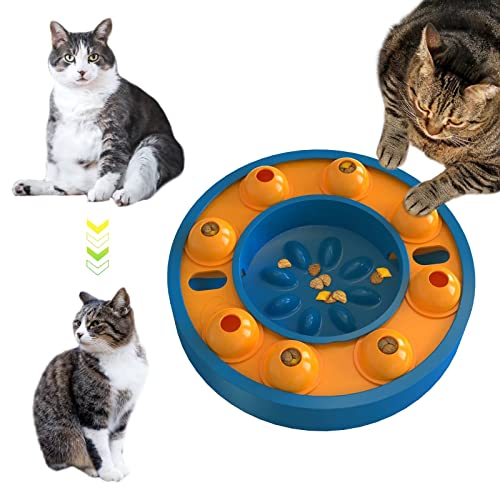 Puzzles Toy Used for Both Cats Dogs,Cat Brain Toys Kitten Mental Stimulation Kitty Mentally Stimulating Puzzle Feeder Best Interactive Indoor Treat Dispenser Food Dispensing Bowl Smart Game C