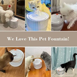 Cat Water Fountain Wireless,luti Water Fountain for Cats Inside with Wireless Pump,77OZ/2.3L Ultra Quiet Pet Water Fountain for Cats and Dogs,Easy to Clean,Cat Drinking Fountains Filters Included