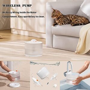 Cat Water Fountain Wireless,luti Water Fountain for Cats Inside with Wireless Pump,77OZ/2.3L Ultra Quiet Pet Water Fountain for Cats and Dogs,Easy to Clean,Cat Drinking Fountains Filters Included