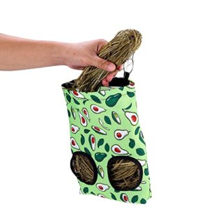 Filhome Rabbit Hay Feeder Bag, Bunny Hay Feeder Storage with 2 Holes for Rabbit Cat Small Pets(Green)