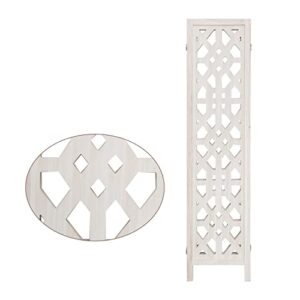 Wood Room Dividers 4 Panel, Premium Home Wooden Room Dividers Wall for Bedroom, Carved Wood Partition Room Dividers Folding Privacy Screens,White