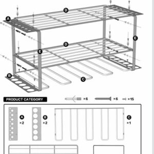 SANNO Power Tool Organizer, Garage Tool Organizers and Storage Rack, Drill Holder Wall Mount Tool Shelf, Utility Storage Rack for Cordless Drill, Station Screwdriver,3 Layers