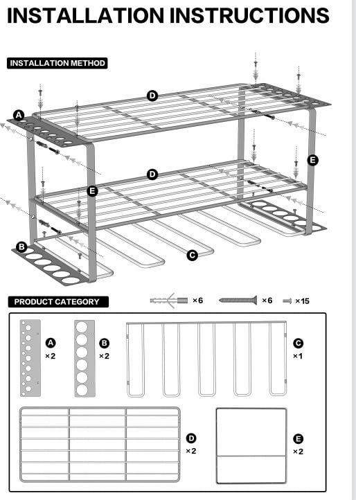 SANNO Power Tool Organizer, Garage Tool Organizers and Storage Rack, Drill Holder Wall Mount Tool Shelf, Utility Storage Rack for Cordless Drill, Station Screwdriver,3 Layers