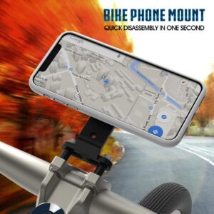 Out-Front Bike Phone Mount, Universal Aluminum Bike Cell phone Holder with Adapter, Mountain Bike Quick Install Stem Phone Mount for iPhone 13/ 12/ 11 Pro Max, Galaxy and More 4.7 - 7.0" Phone - Gen 2