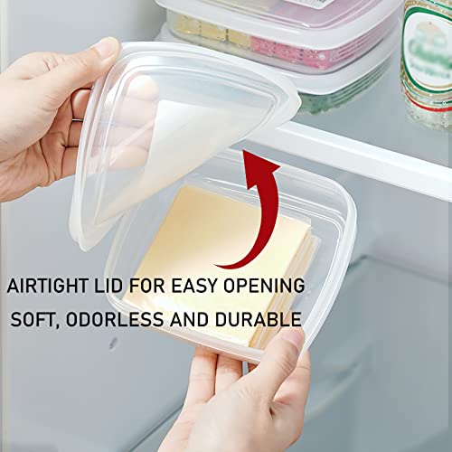 WonLiq 2 Pack-Plastic Cheese Storage Containers with Lids Airtight Keeps Cheese Fresh and Delicious Cheese Container for Fridge BPA Free