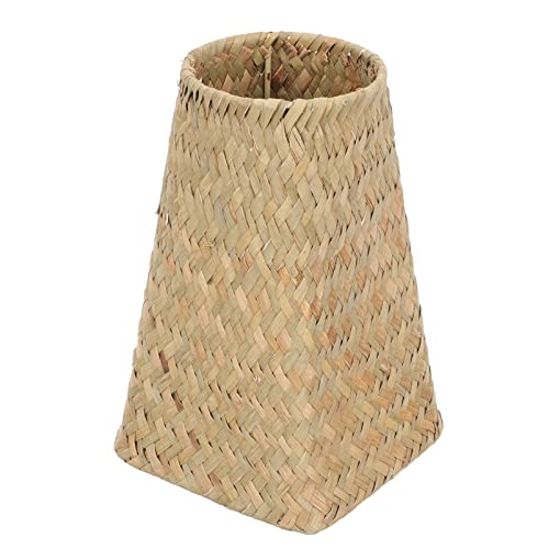 DECHOUS Trash Can Straw Woven: Wastebasket Woven Vase Decorative Container Bedroom Office Small Garbage Cans Wicker Waste Basket Countertop Container for Home Office