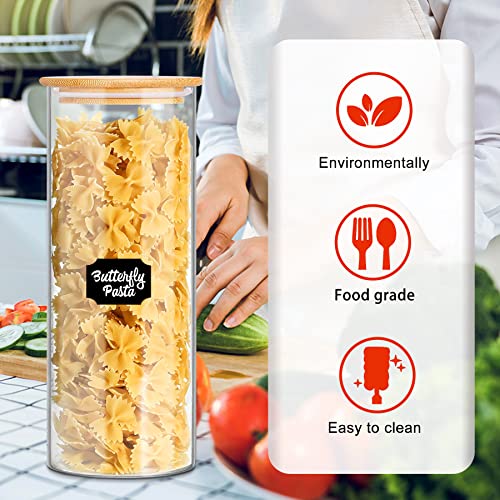 BGraceyy Glass Jars with Bamboo Lids, 72 oz 3 Pcs Kitchen Glass Containers with Bamboo Lids, Airtight Glass Pantry Storage Containers with Lids for Spaghetti, Pasta, Rice, Nuts, Flour, Bean, Dry Foods