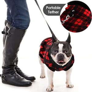 9 Pieces Polar Fleece Dog Sweater Soft Fleece Vest with Leash Ring Plaid Warm Winter Pet Clothes Dog Pullover Jacket for Dogs Cats Winter Chihuahua Pet Indoor Outdoor Use (S)