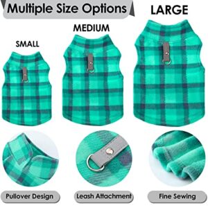 9 Pieces Polar Fleece Dog Sweater Soft Fleece Vest with Leash Ring Plaid Warm Winter Pet Clothes Dog Pullover Jacket for Dogs Cats Winter Chihuahua Pet Indoor Outdoor Use (S)