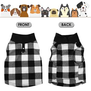 9 Pieces Polar Fleece Dog Sweater Soft Fleece Vest with Leash Ring Plaid Warm Winter Pet Clothes Dog Pullover Jacket for Dogs Cats Winter Chihuahua Pet Indoor Outdoor Use (S)